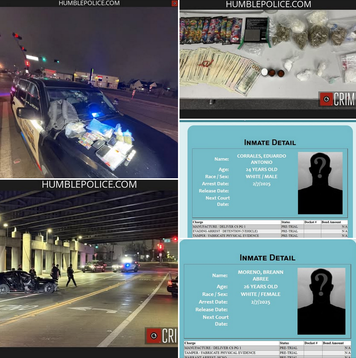 Traffic Stop In Humble Leads to Pursuit -Seizure of Multiple Nar